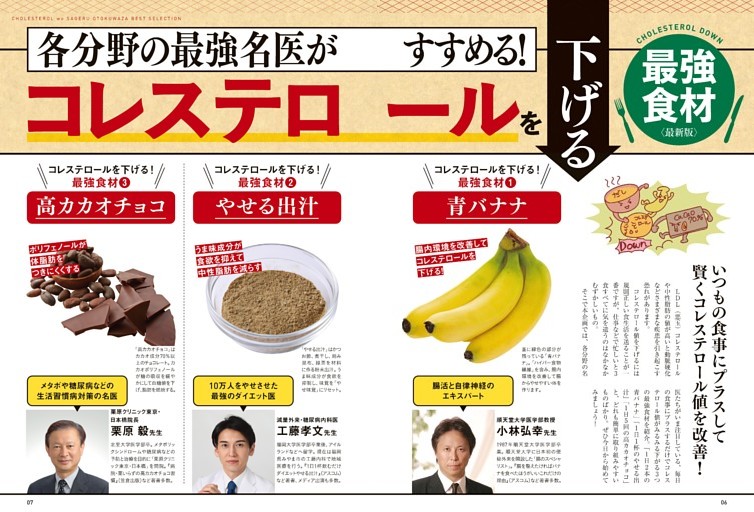 各分野の最強名医がすすめる！コレステロールを下げる最強食材 (ムック・増刊) | dマガジン